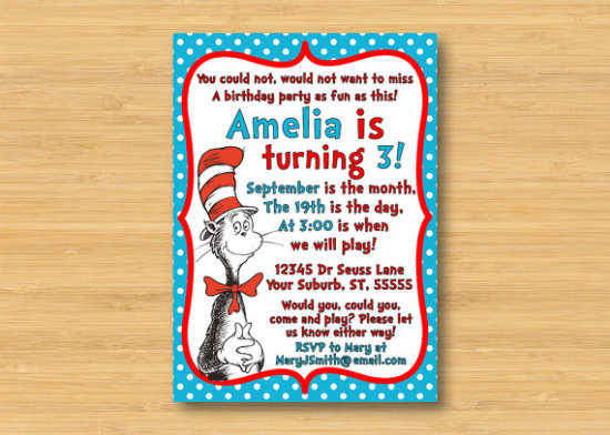dr seuss invitation - Birthday Party Ideas for Kids