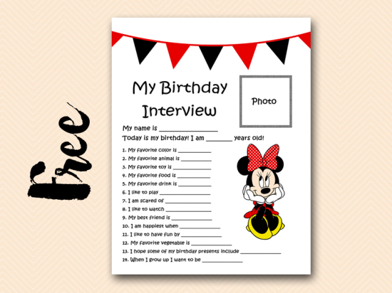FREE Birthday Interview Printable - Birthday Party Ideas for Kids
